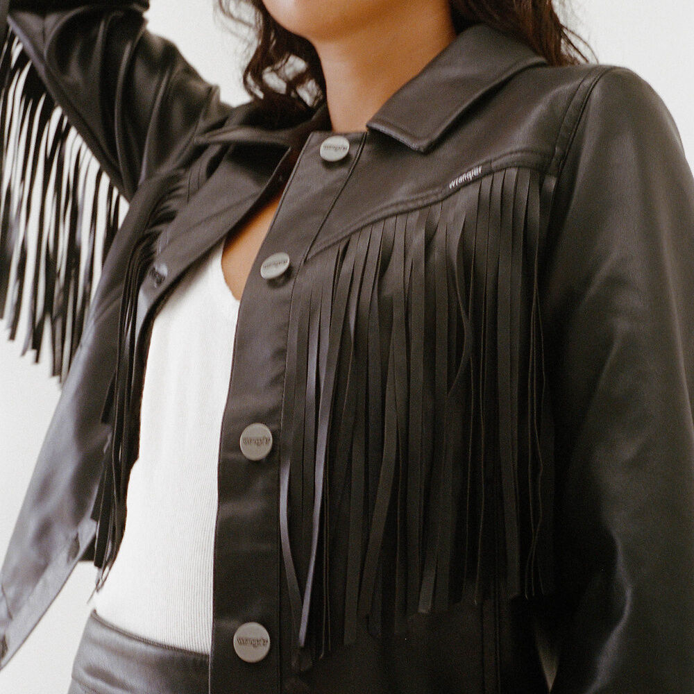 Fleetwood Fringe Jacket Black | JACKETS | Wrangler Australia